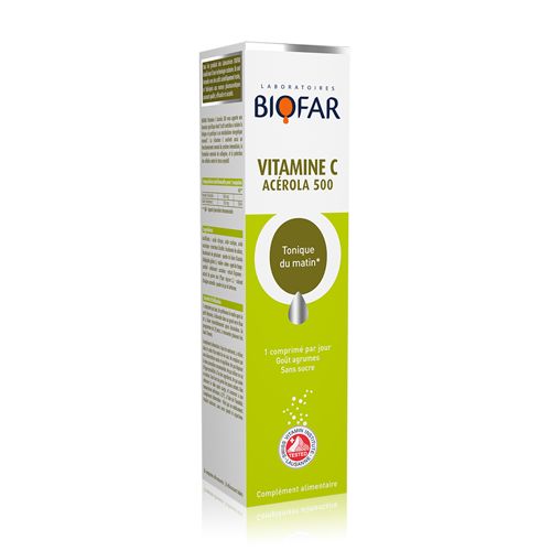 BIOFAR VITAMIN C ACEROLA 500MG ŠUMEĆE TABLETE