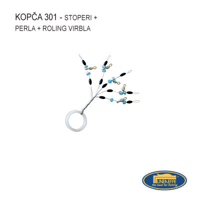 Kopča 301 – stoperi + perla + roling virbla