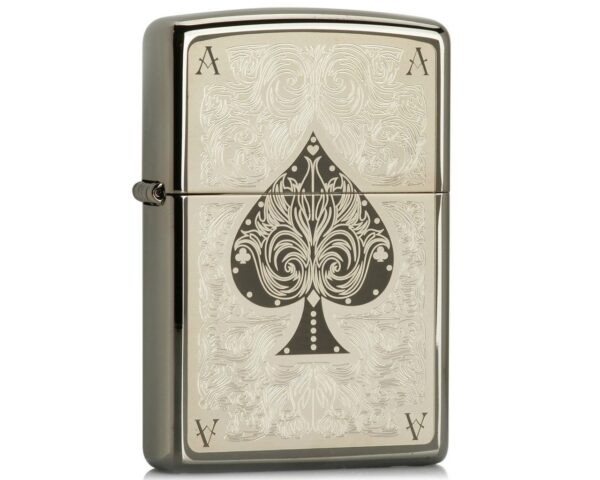 Zippo 28323 Black Ice Filigree Ace Of Spades