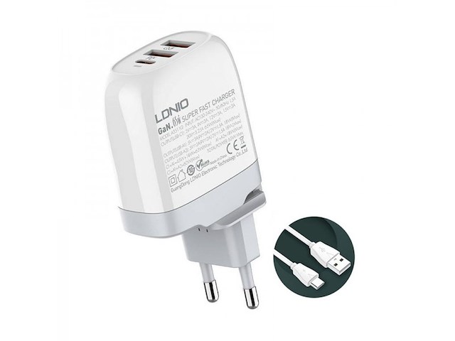 Kucni punjac LDNIO A3511Q PD, QC4+, QC3.0, PPS, 65W USB na Type C