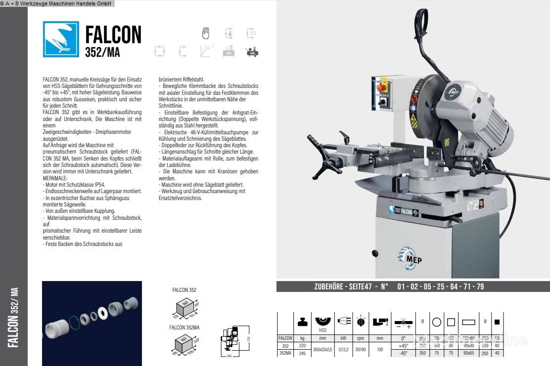 Novi MEP FALCON 352 cirkular za metal