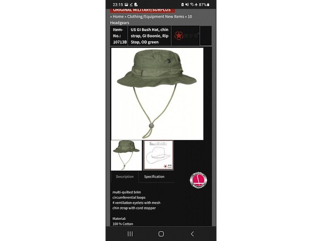 MFH US Bush Hat, 2XL