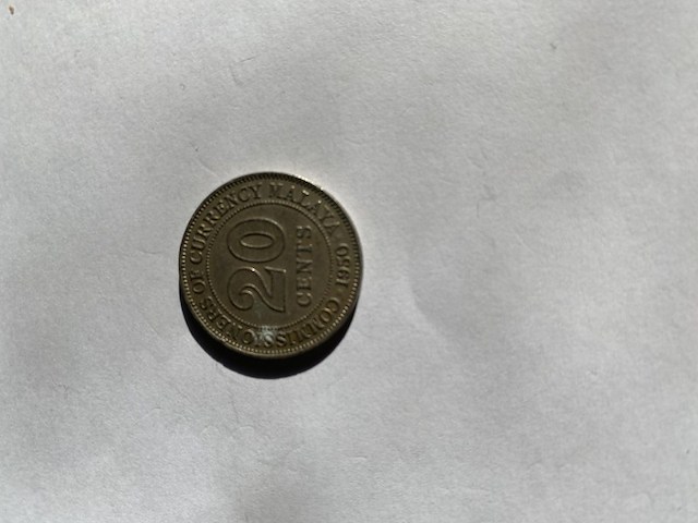 20 Malaya Cents 1950