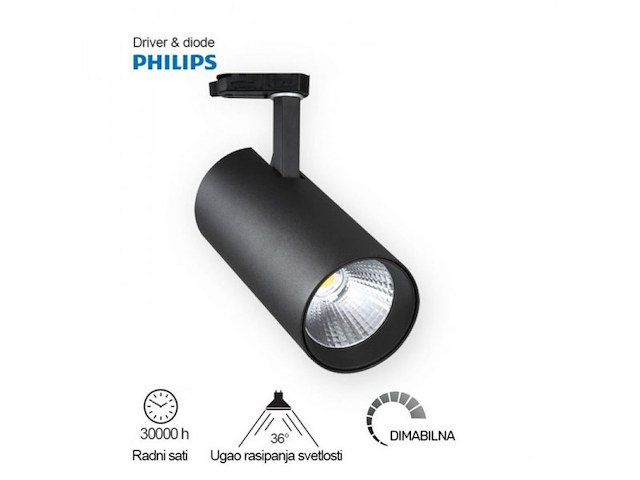 LED REF SINSKI DIM JM-4071 30W 3000K 36° CRNI (3-FAZE)