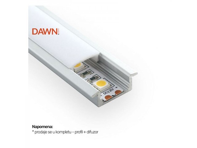 LED PROFIL LL-ALP001-R KOMPLET SIVI