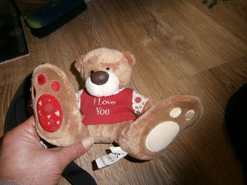 TEDDY BEAR BIG FOOT I LOVE YOU