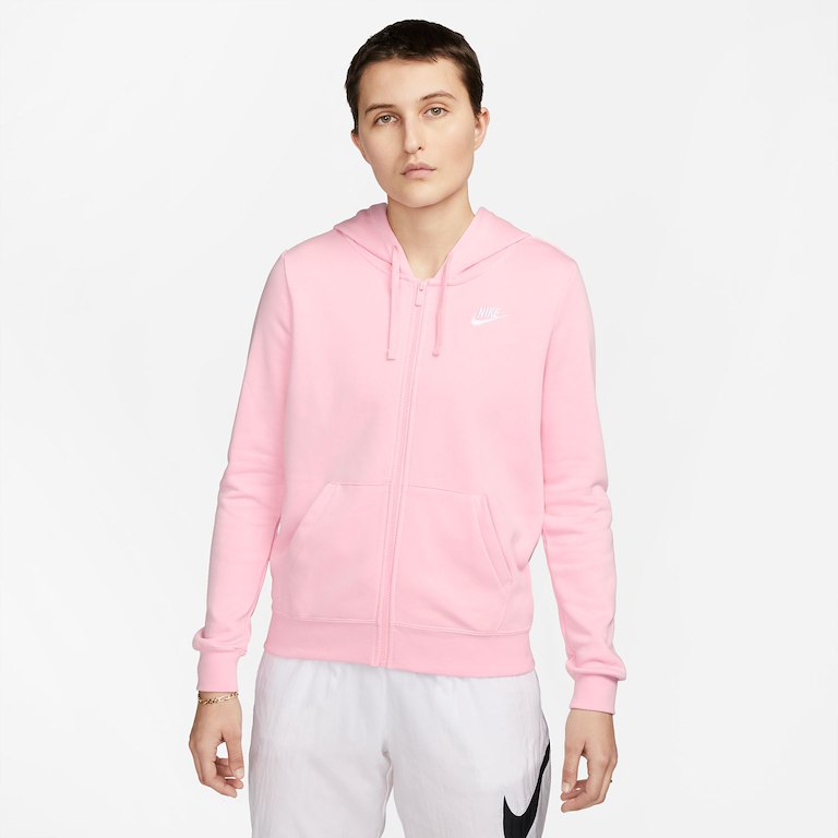 Nike W NSW CLUB FLC FZ HOODIE STD, ženski duks, pink