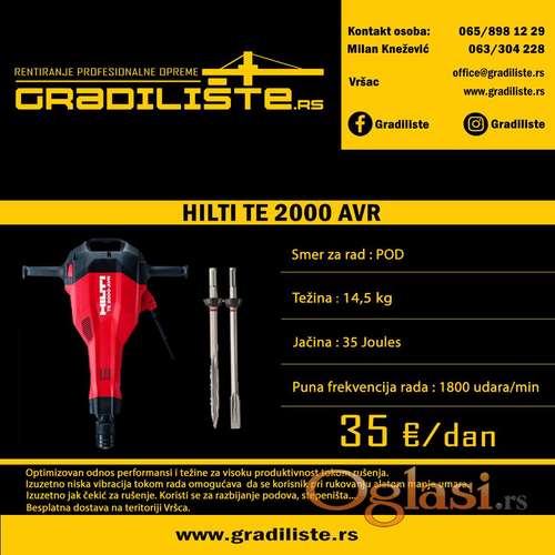 Hilti TE 2000 AVR - izdavanje