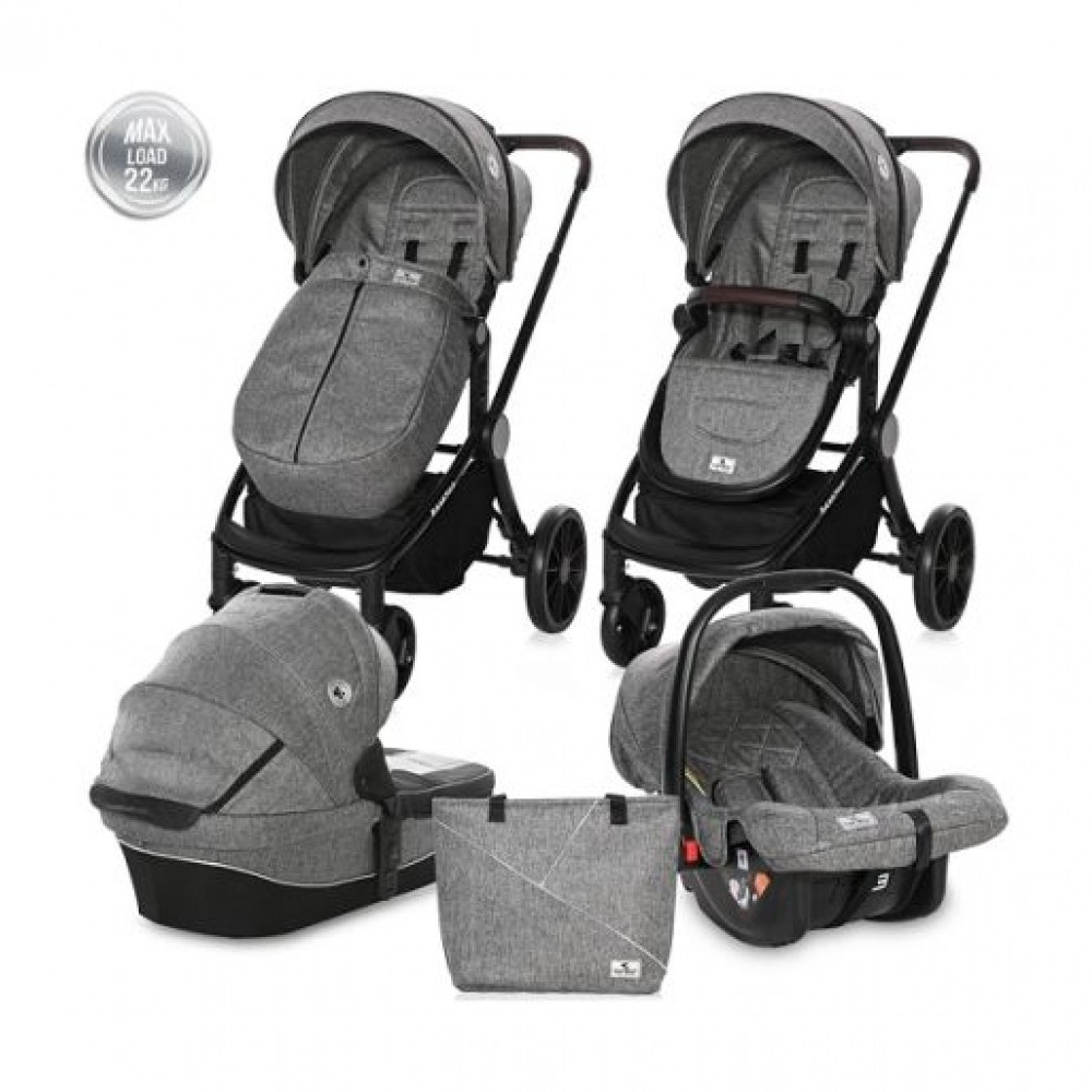 Lorelli Kolica za bebe Ramona Steel Grey 3u1 (korpa+sportsko sediste+autosediste)