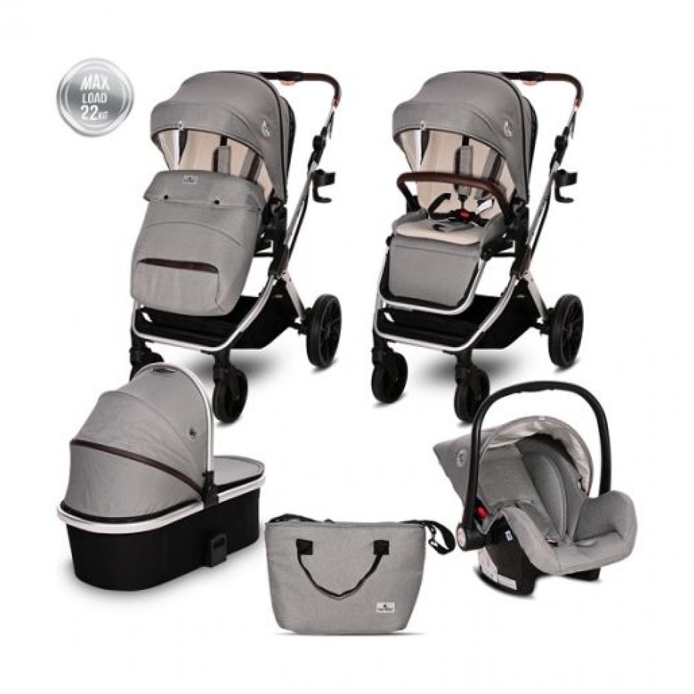 Lorelli Kolica za bebe 3u1 Glory - Opaline Grey model 2023