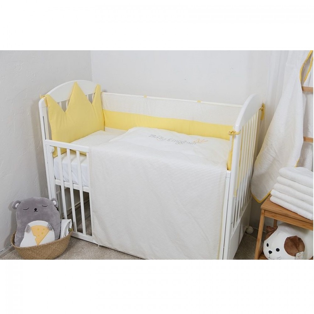 Bebi posteljina sa ogradicom Krunica žuta