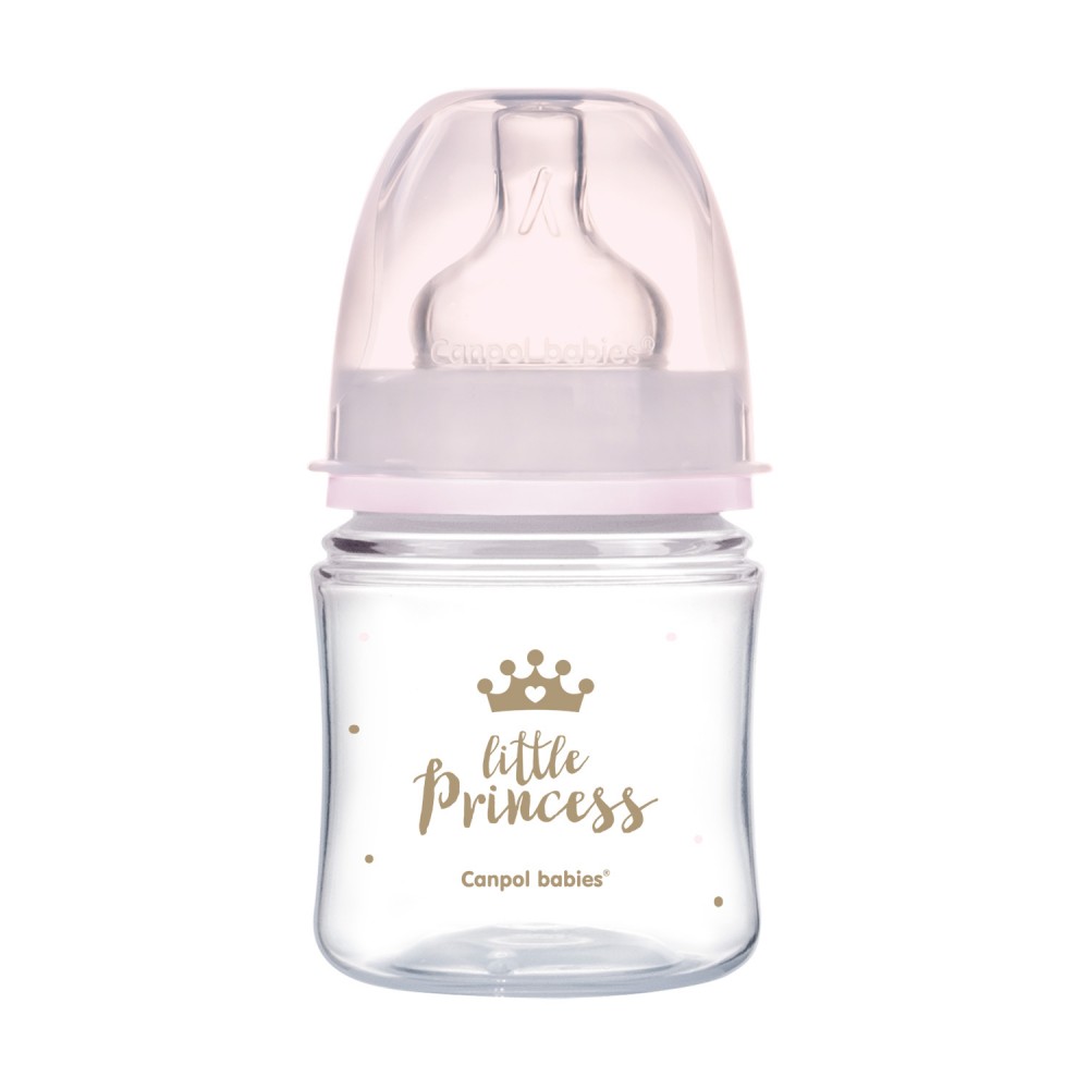 Canpol bebi flašica široki vrat 120 ml Royal Baby Pink