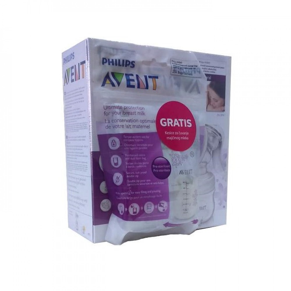 Avent pumpica za izmlazanje Natural - gratis kesice za odlaganje mleka 3180