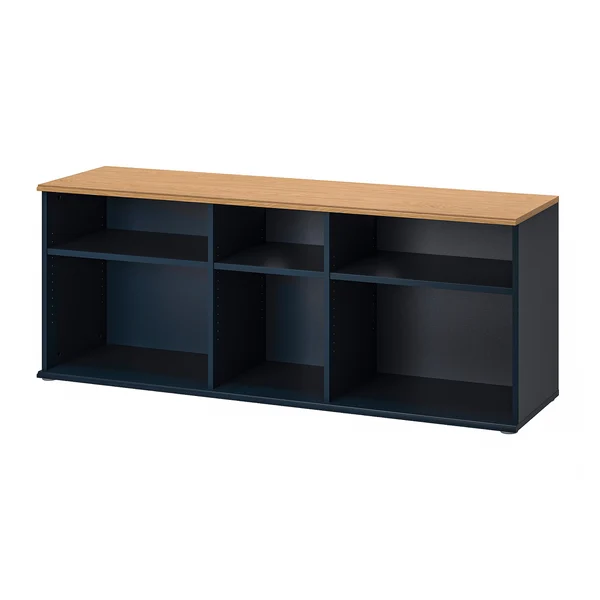 TV stalaža, crno-plava, 156x38x60 cm
