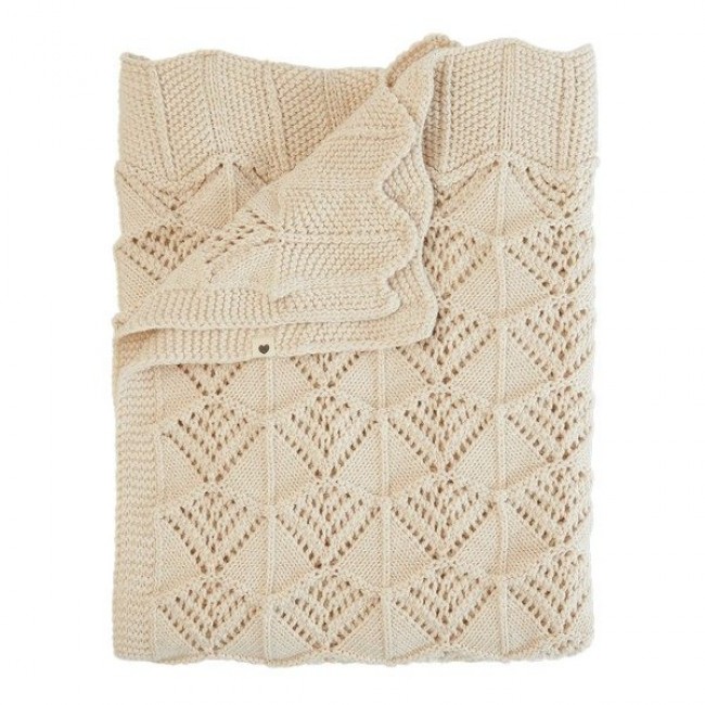 BIBS - Knitted Wavy Ivory ćebence