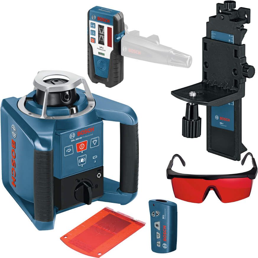 Bosch GRL 300 HV + WM4 Rotacioni laser i univerzalni držač + LR 1 prijemnik