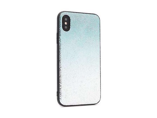 Futrola Glittering New za Iphone X tirkizno-srebrna