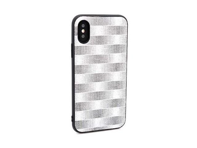 Futrola Glitter Plaid za Iphone X/XS srebrna