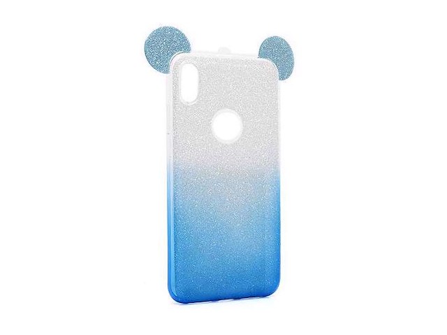 Futrola GLITTER MOUSE za Iphone XS Max srebrno/plava