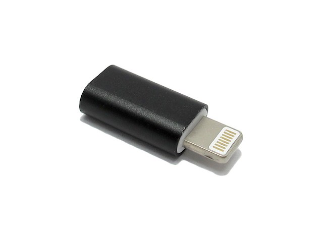 Adapter metalni sa micro na Iphone 5G-5S-SE-6G-6S-6 Plus crni