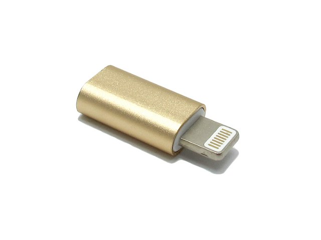 Adapter metalni sa micro na Iphone 5G-5S-SE-6G-6S-6 Plus zlatni
