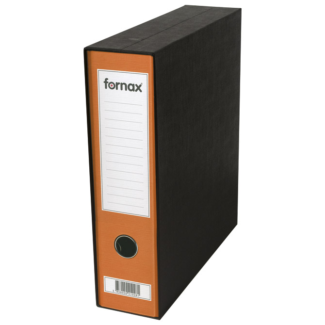 Registrator A4 široki u crnoj kutiji Prestige Fornax 13464 narandžasti