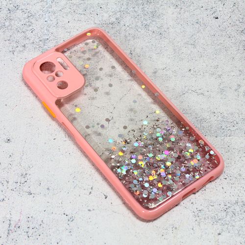 Futrola - maska Frame Glitter za Xiaomi Redmi Note 10/Redmi Note 10S roze