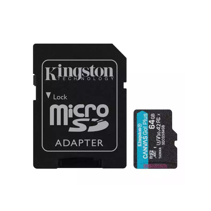 Micro SDXC Kingston 64GB class 10 U3 170MB/s – 70MB/s + adapter
