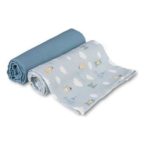 Canpol Babies Muslin (Pelena 70X70Cm) Bonjour Paris Blue - 2Kom