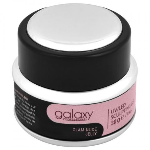 Gradivni kamuflažni gel za nadogradnju noktiju GALAXY UV/LED Glam Nude Jelly 15g