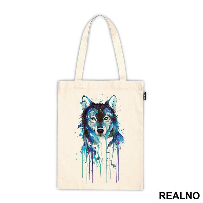 BLUE WOLF DRIPPING PAINT - ŽIVOTINJE - CEGER