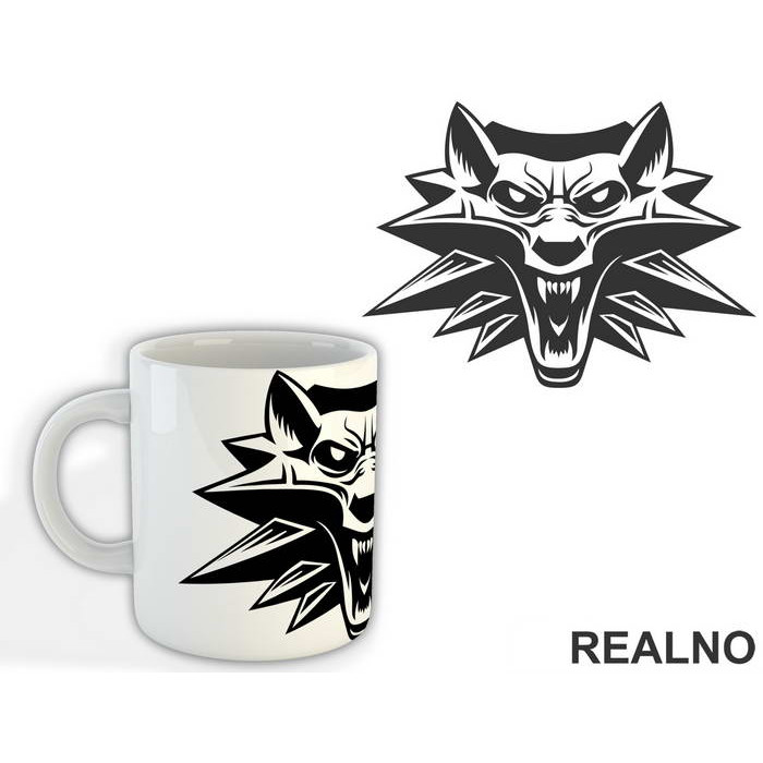 WOLF HEAD LOGO - THE WITCHER - ŠOLJA