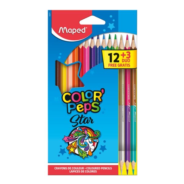 Drvene boje Maped Color Peps 12+3 duo