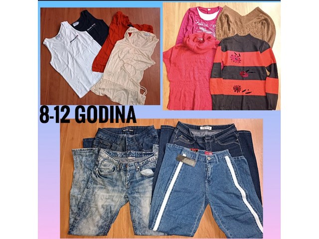 Lot garderobe za devojčice 8-12 godina - 12 komada