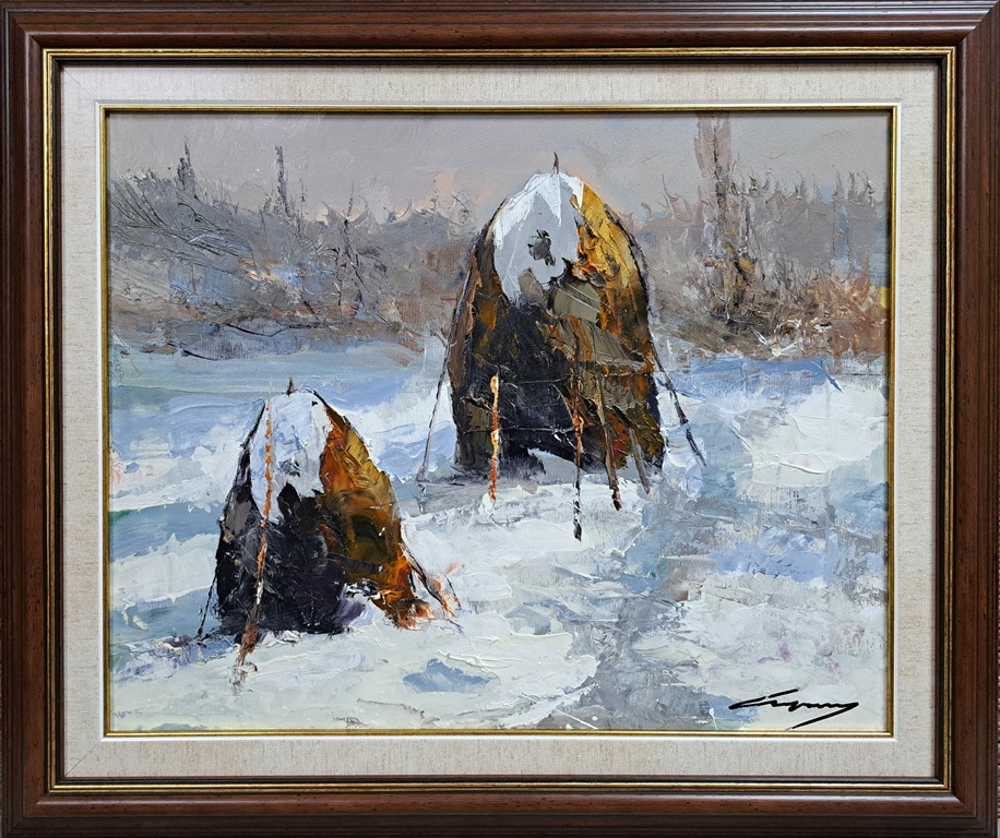 Plastovi sena II, ulje na platnu, Ivan Vanja Milanovic, sa 62×52 cm, bez 50×40 cm, sertifikat, 130 evra