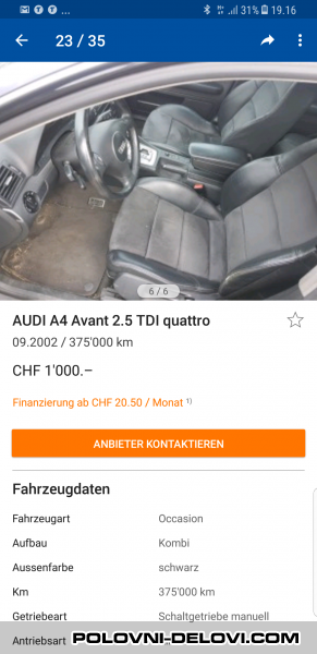 Audi A4 Tdi Kompletan Auto U Delovima