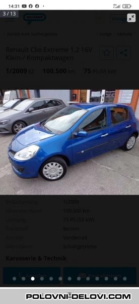 Renault Clio 1.4 1.5 1.6 2.0 Kompletan Auto U Delovima
