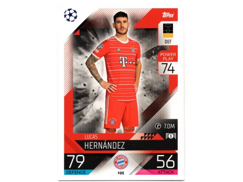 195.Lucas HERNANDEZ -FC BAYERN MUNCHEN- TOPPS 2023