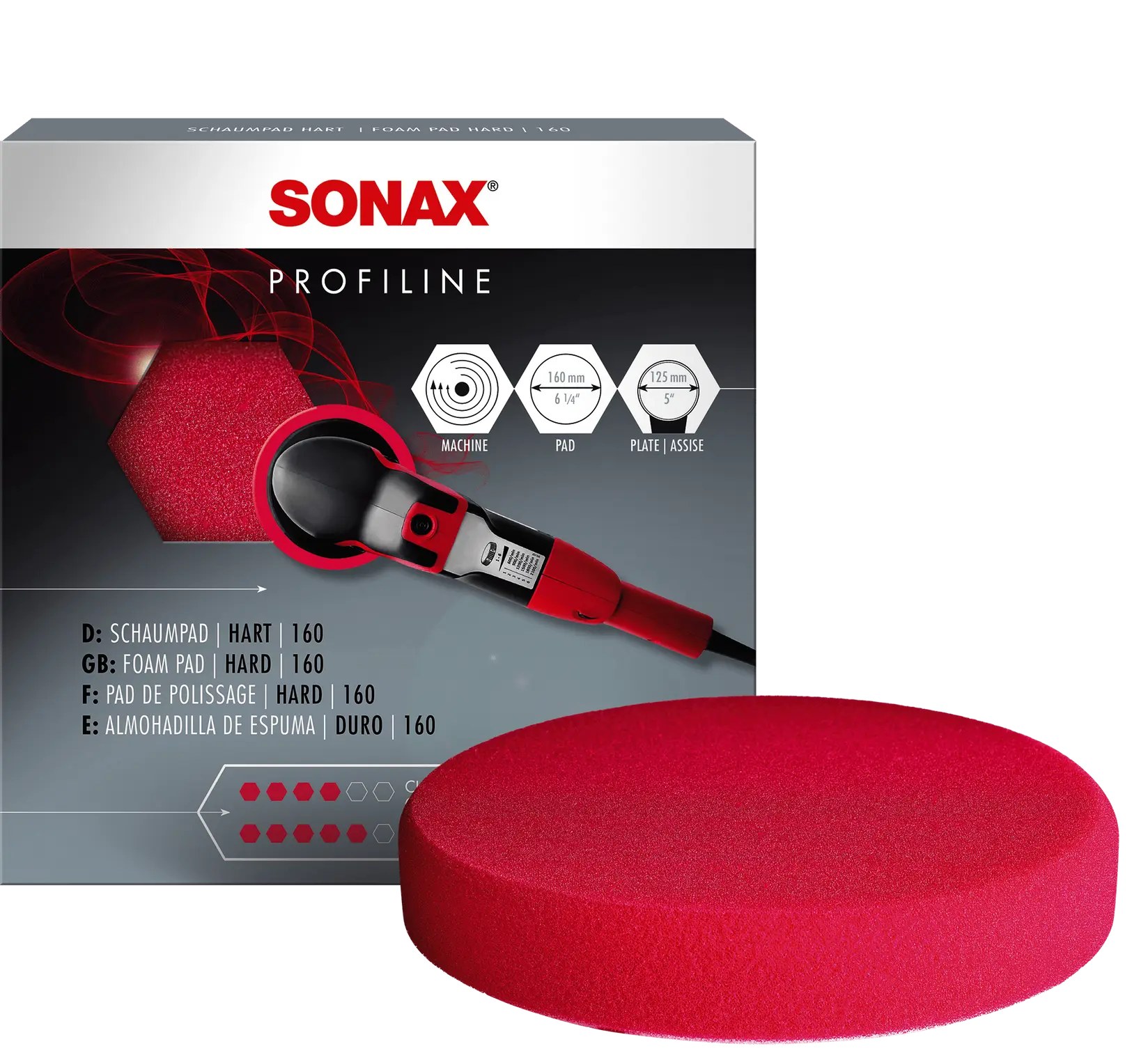 SONAX Sunđer za poliranje 160mm crveni