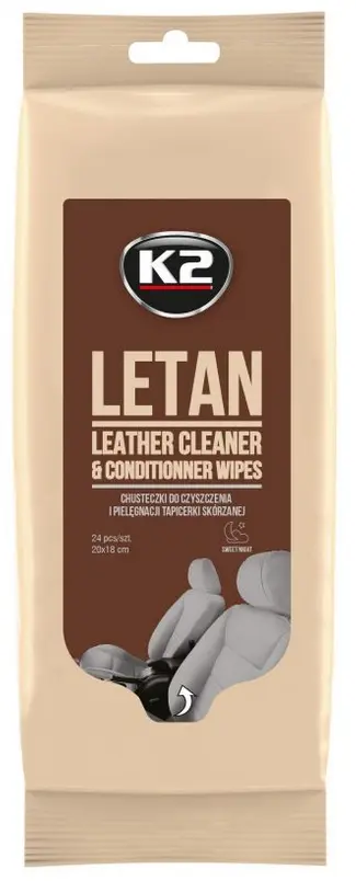 K2 Maramice za čišćenje kožnih presvlaka LETAN WIPES 24/1