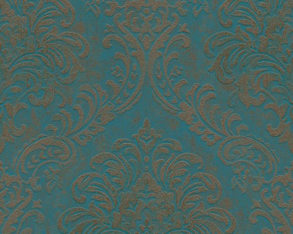 LIVINGWALLS WALLPAPER «BAROQUE, BLUE, GOLD, GREEN, METALLIC» 391124