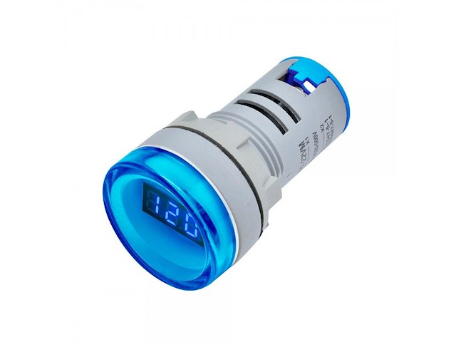 LED voltmetar 60-500VAC 22mm plavi