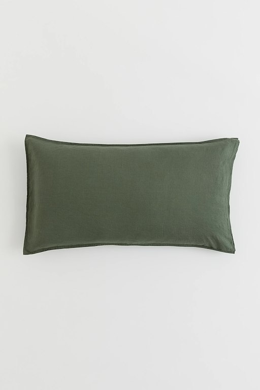 Washed linen pillowcase