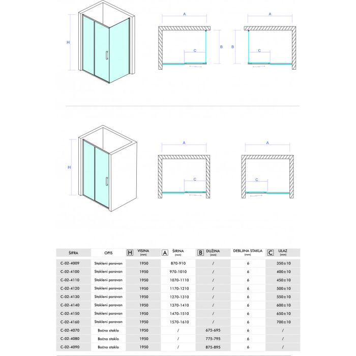 -100x70 K CONCEPT Project tuš kabina 6mm