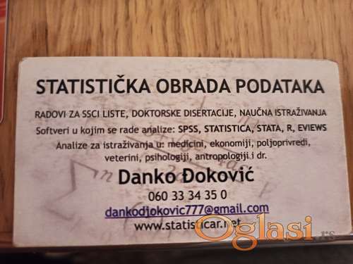 Statistika, časovi, radovi