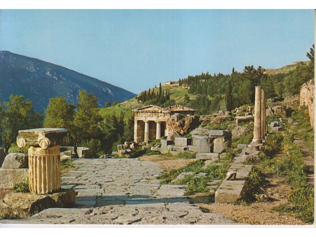 DELPHI The portico and the Treasury of the Athenians