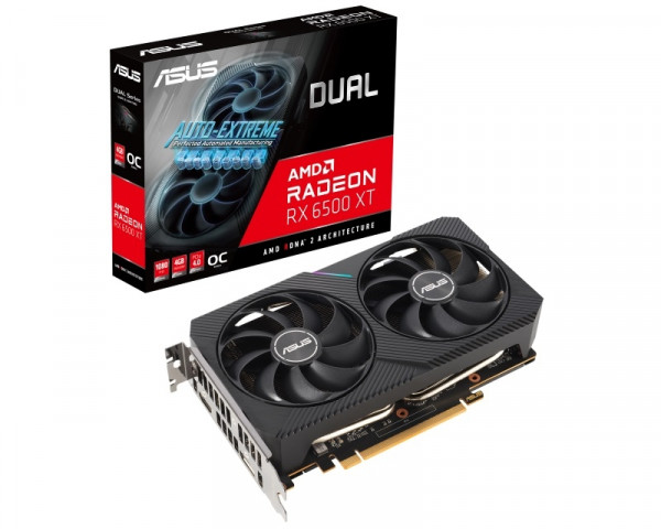 ASUS AMD Radeon RX 6500 XT 4GB 64bit DUAL-RX6500XT-O4G