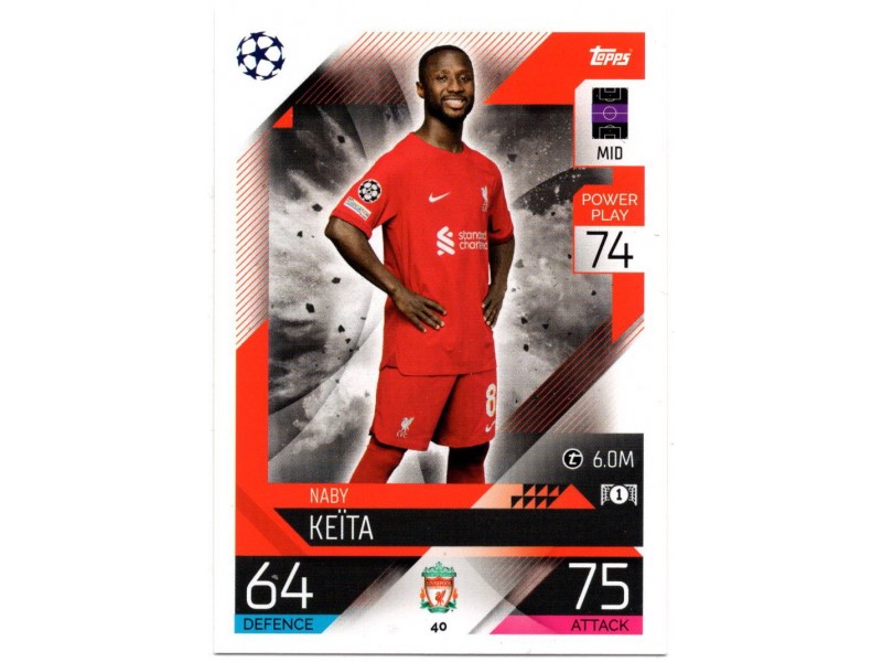 40.Naby KEITA - LIVERPOOL FC - TOPPS Match ATTAX 2023