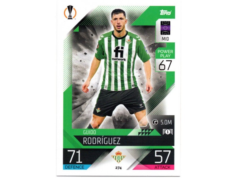 274.Guido RODRIGUEZ -REAL BETIS BALOMPIE - Match ATTAX