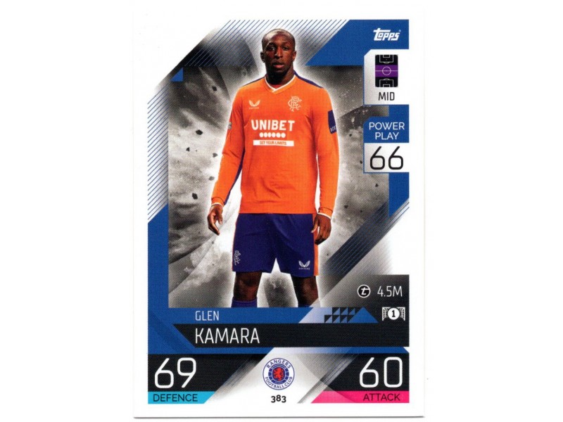 383.Glen KAMARA -RANGERS FC- TOPPS Match ATTAX 2022